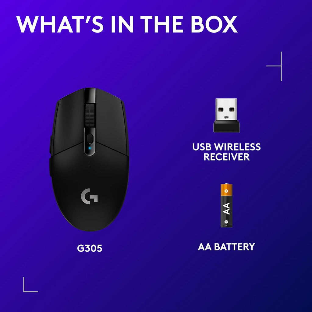 Logitech G305 LIGHTSPEED Wireless Gaming Mouse, HERO 12K Sensor, 12,00 ...