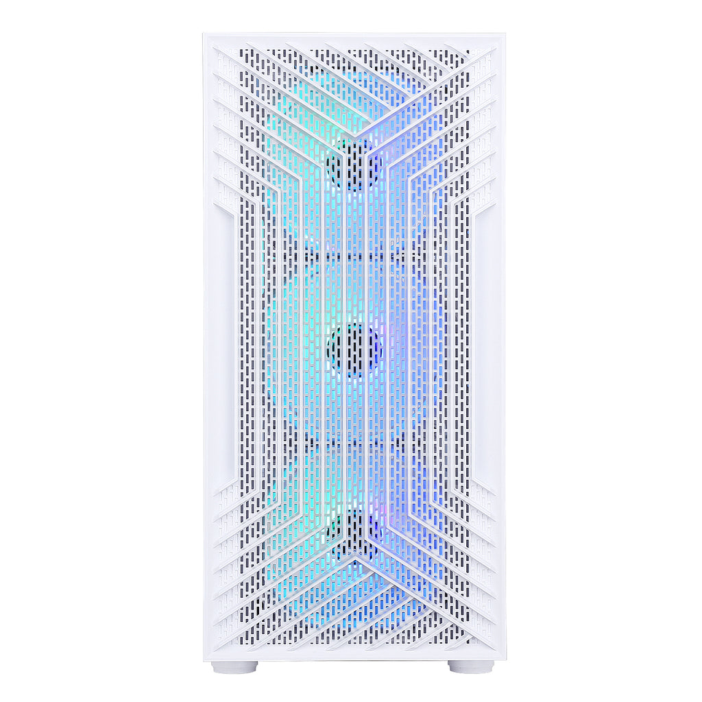 CIT Terra White Micro-ATX PC Gaming Case with 4 x 120mm Infinity Fans ...