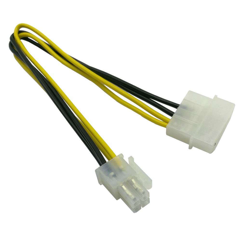 LP4 Molex Male to ATX 4 pin Male Auxiliary Power Adapter Cable ...